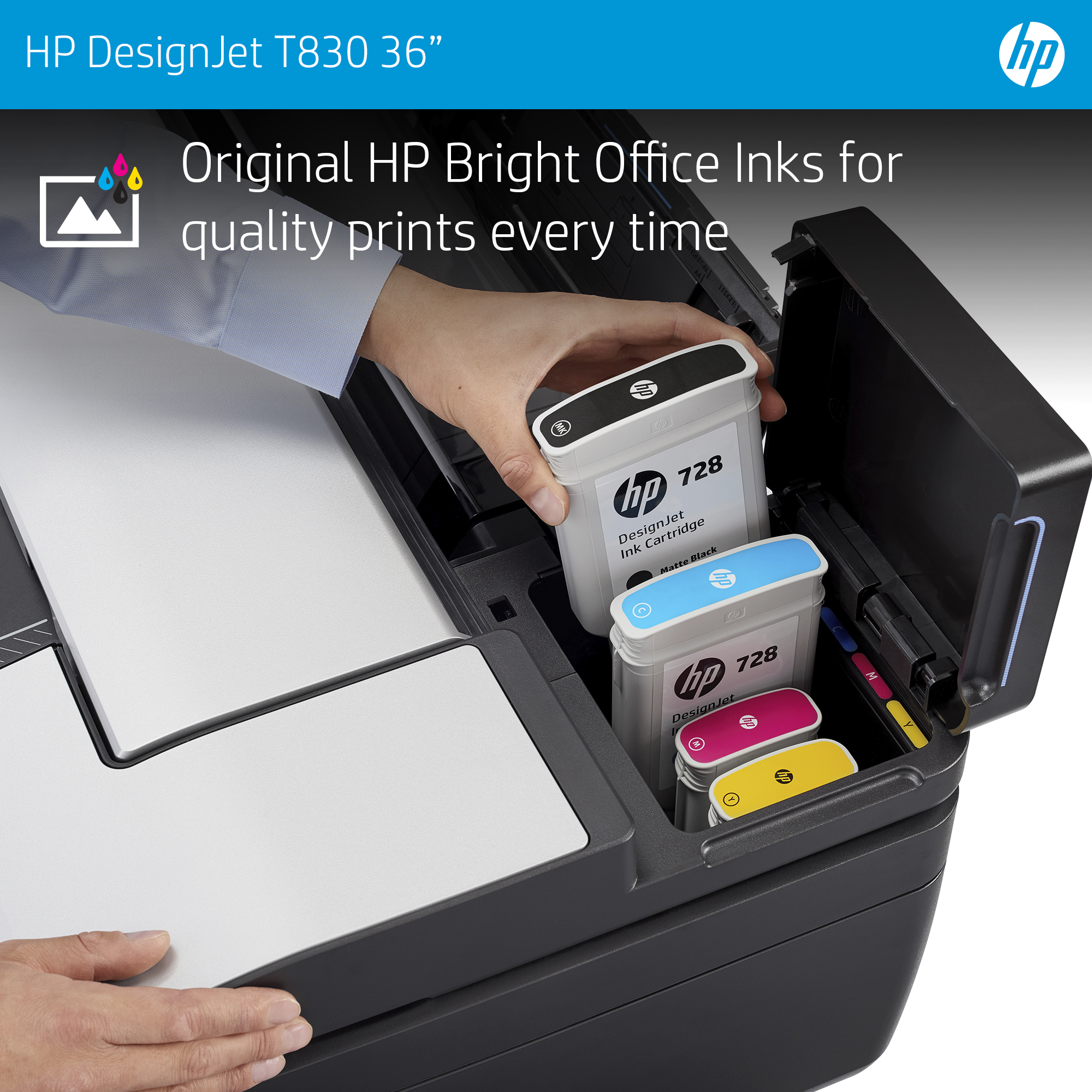 HP DesignJet T830 Scanner Printer - 36" inch A0 CAD & General Purpose ...
