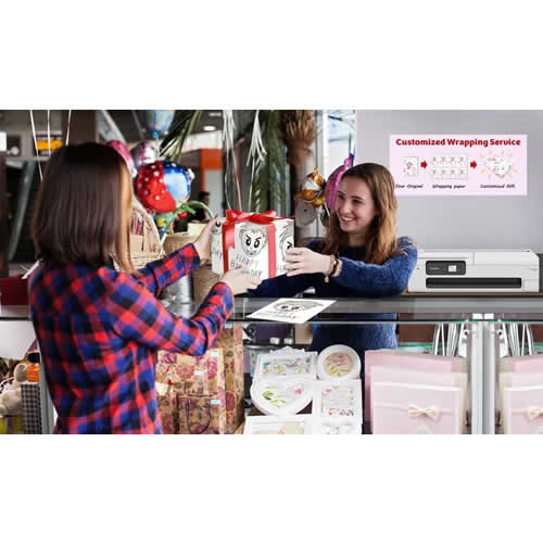 Personalised gift wrap is easy on the Canon TC-20M Printer